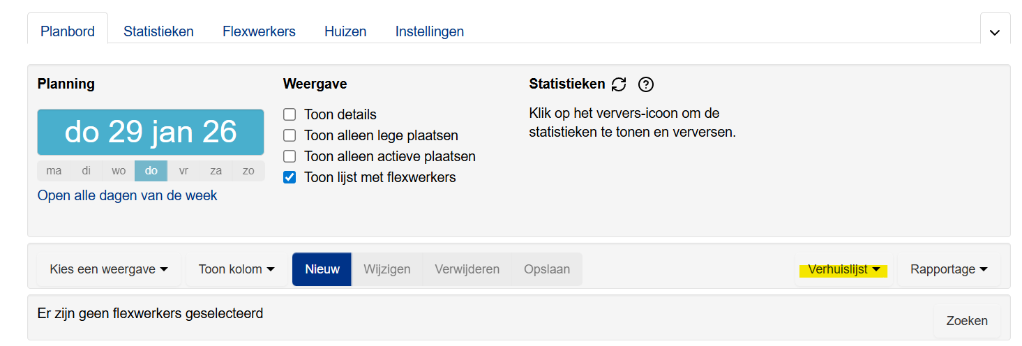 Verhuislijst – Flexportal