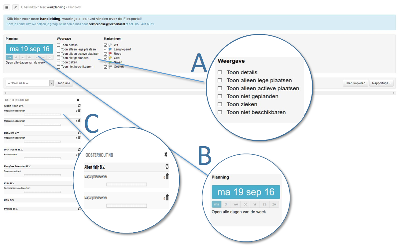 Werkplanning: algemeen – Flexportal
